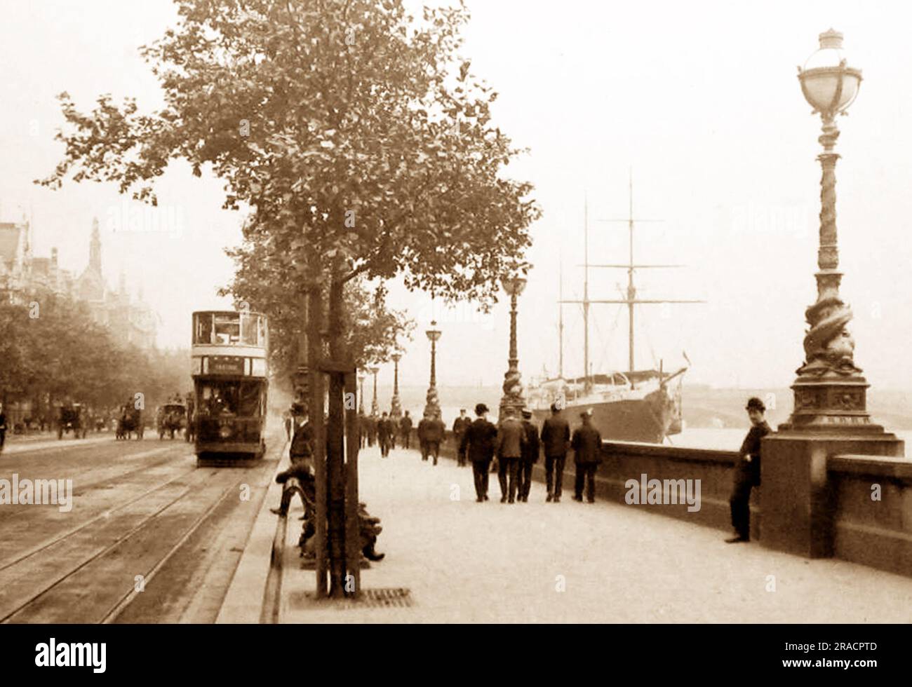Tram, The Embankment, London, early 1900s Stock Photo - Alamy