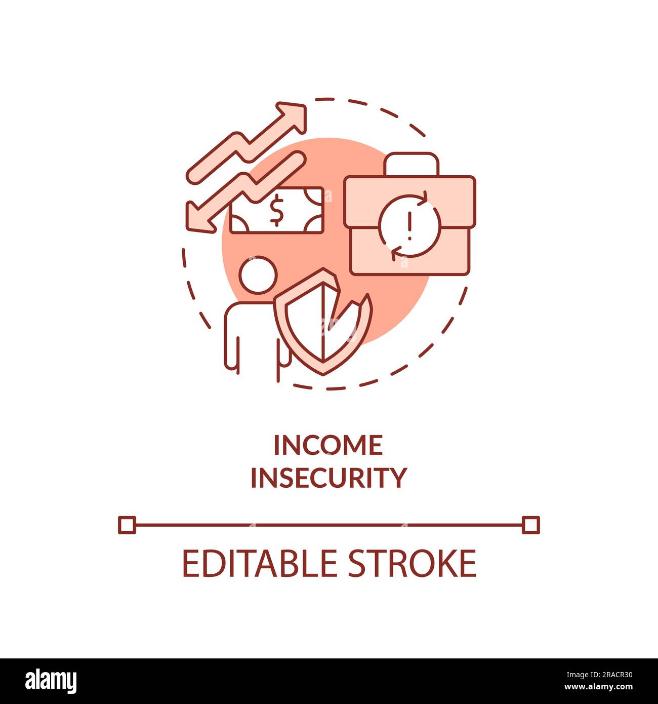 Income insecurity red concept icon Stock Vector Image & Art - Alamy