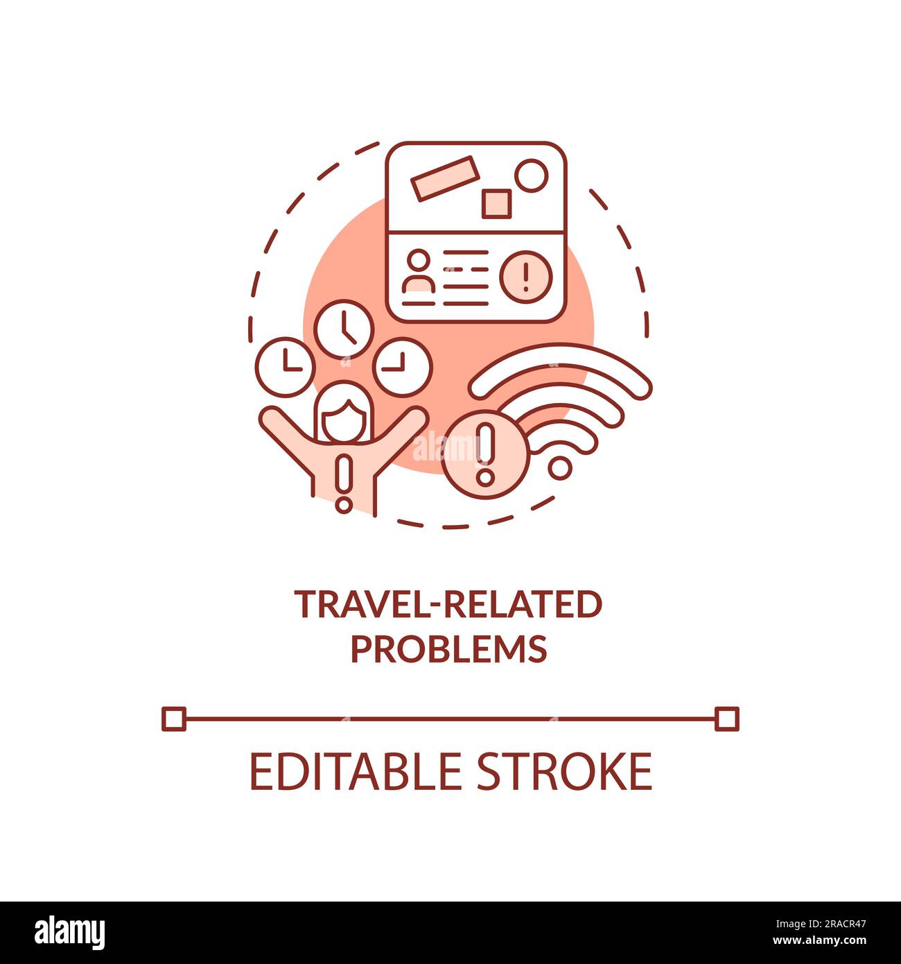 Travel related problems red concept icon Stock Vector Image & Art - Alamy