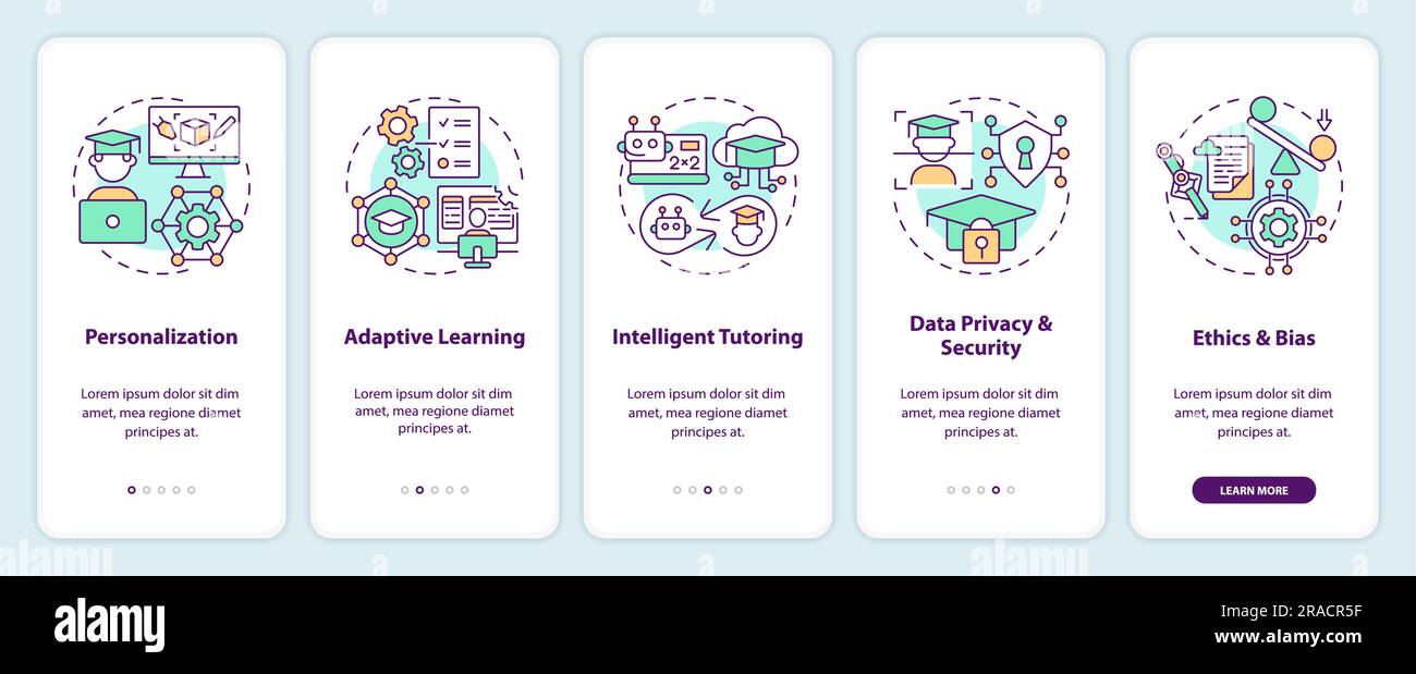 Walkthrough AI in education with linear icons Stock Vector Image & Art - Alamy