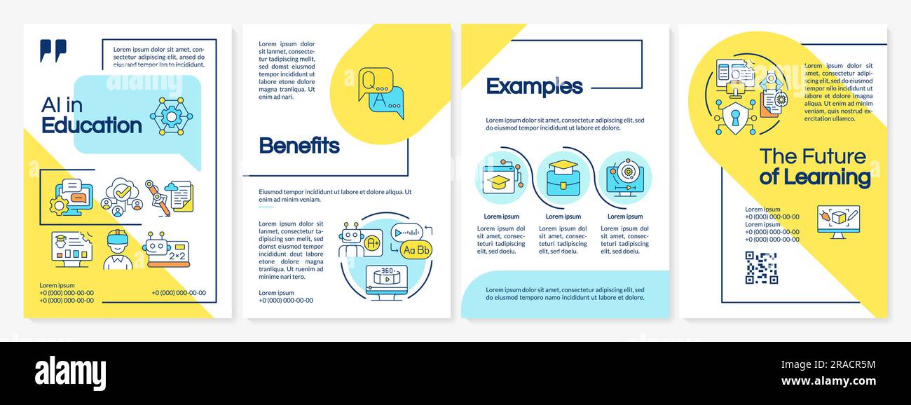 Yellow and blue leaflet with AI education concepts Stock Vector Image ...