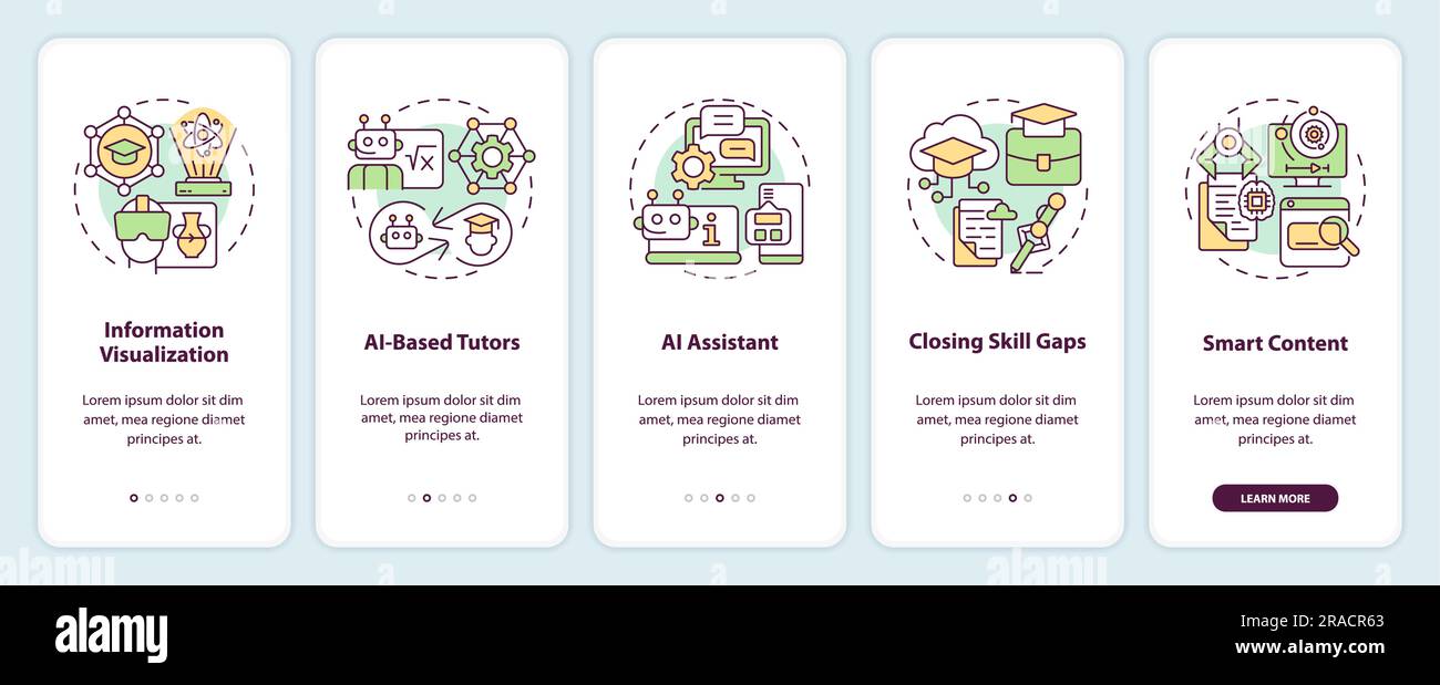 Walkthrough Ai In Education With Linear Concepts Stock Vector Image