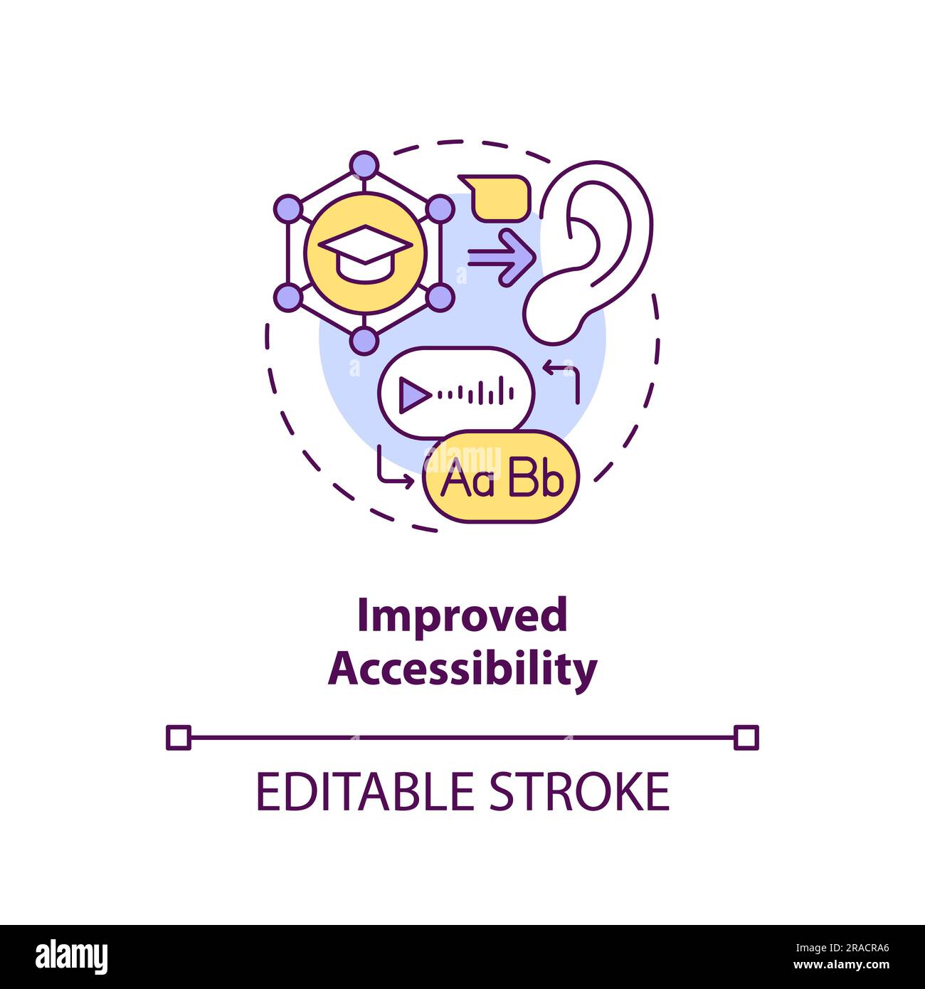 Improved accessibility in AI education concept icon Stock Vector Image ... Improved accessibility in AI education concept icon Stock Vector Image ...