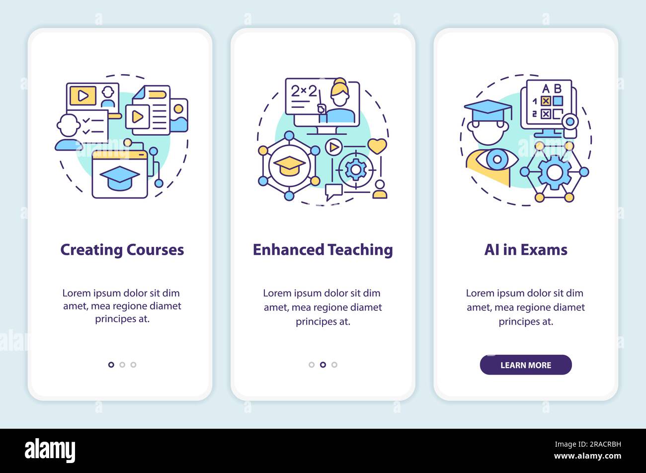Walkthrough Ai In Education With Linear Icons Stock Vector Image And Art