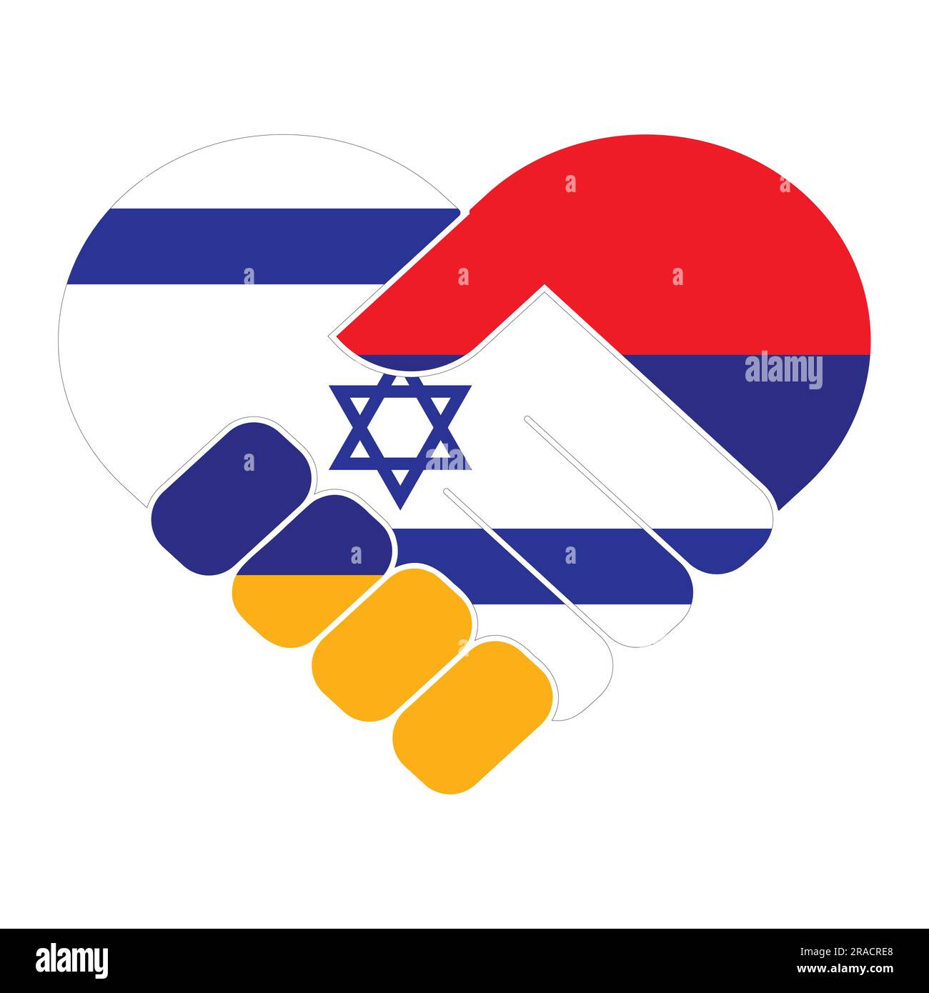 Handshake symbol in the colors of the national flags of Armenia and ...