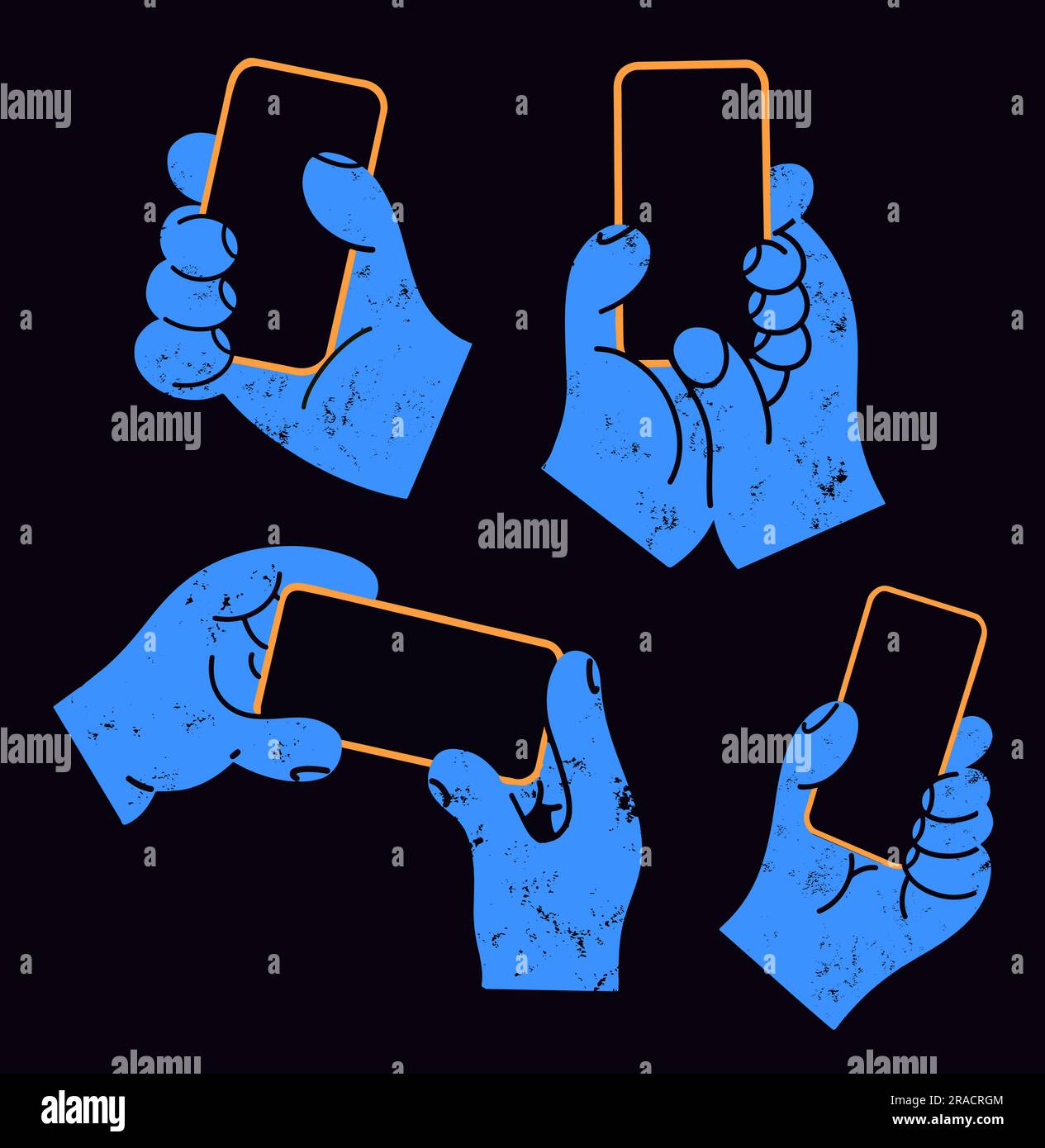 Hands holding cell phones Stock Vector Images - Alamy