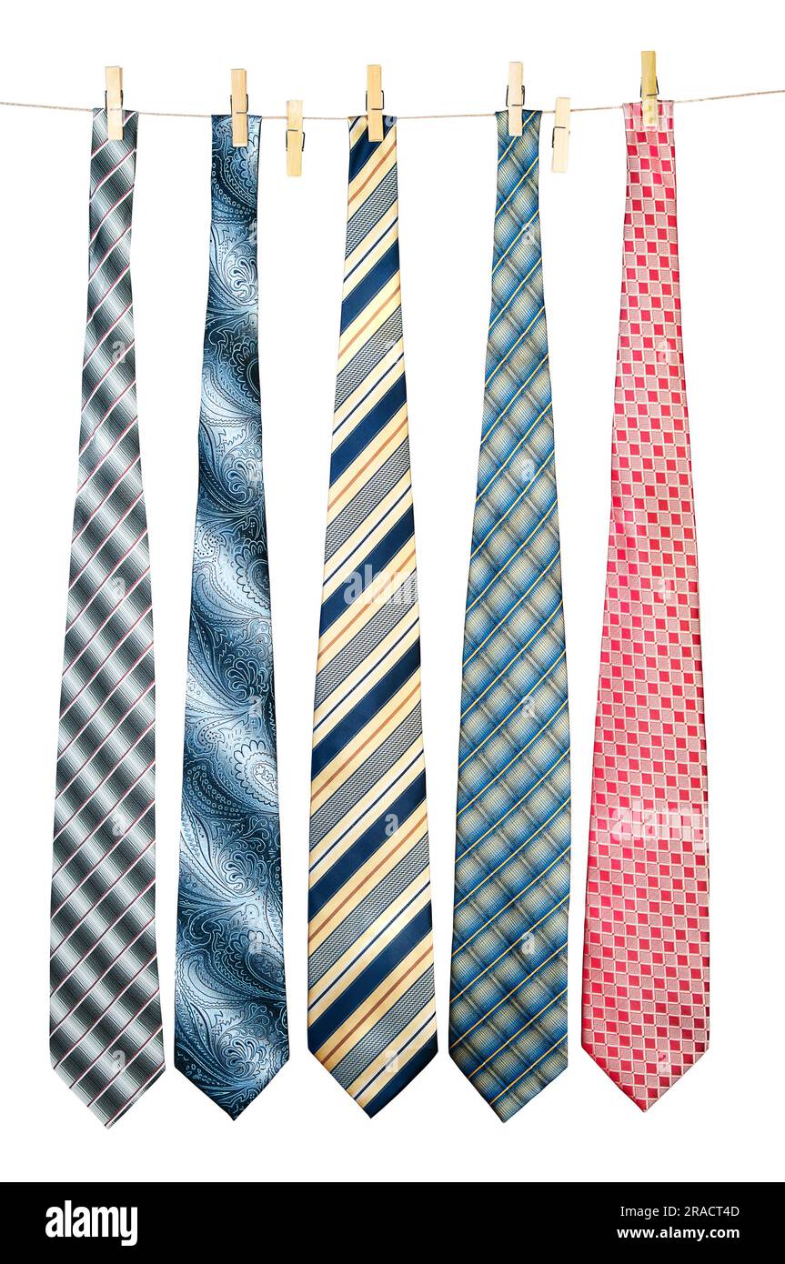 colorful ties isolated on a white background Stock Photo - Alamy