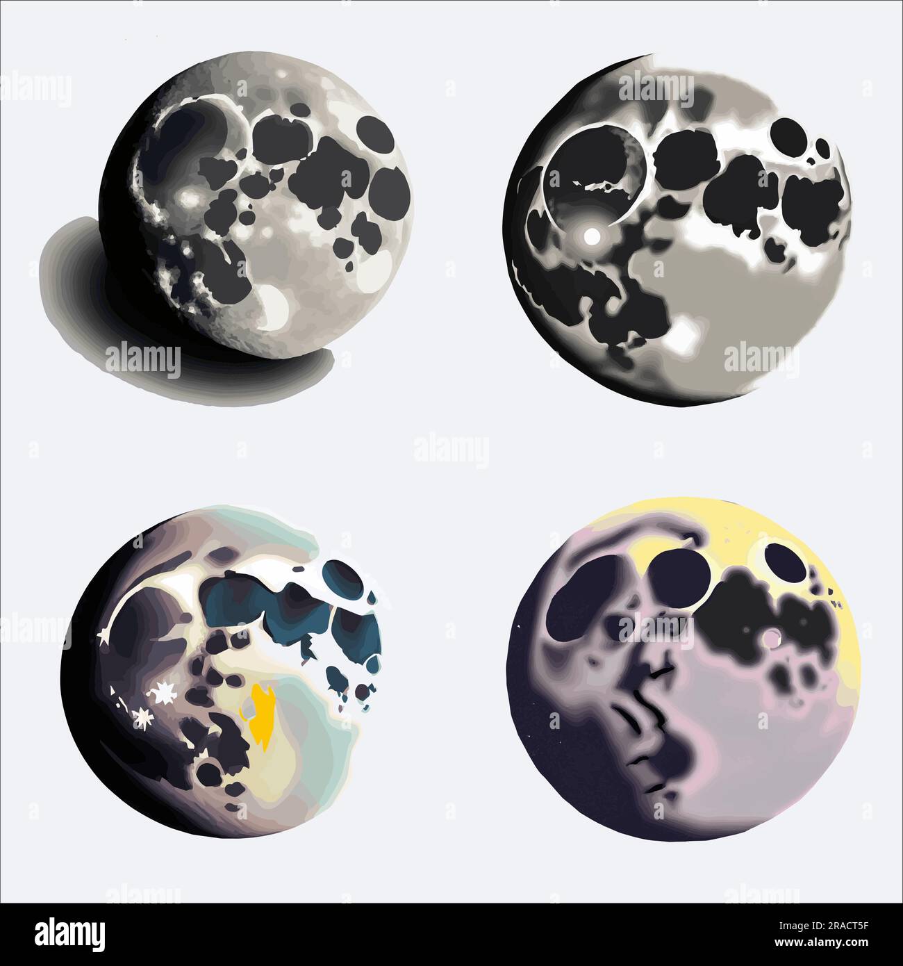 Moon phases vector hi-res stock photography and images - Alamy