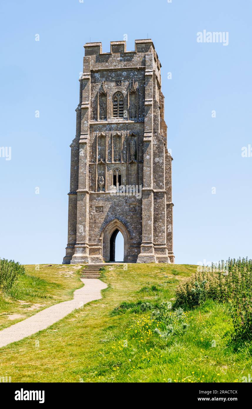 St Michael's Tower, a Grade I listed scheduled monument, at the summit ...