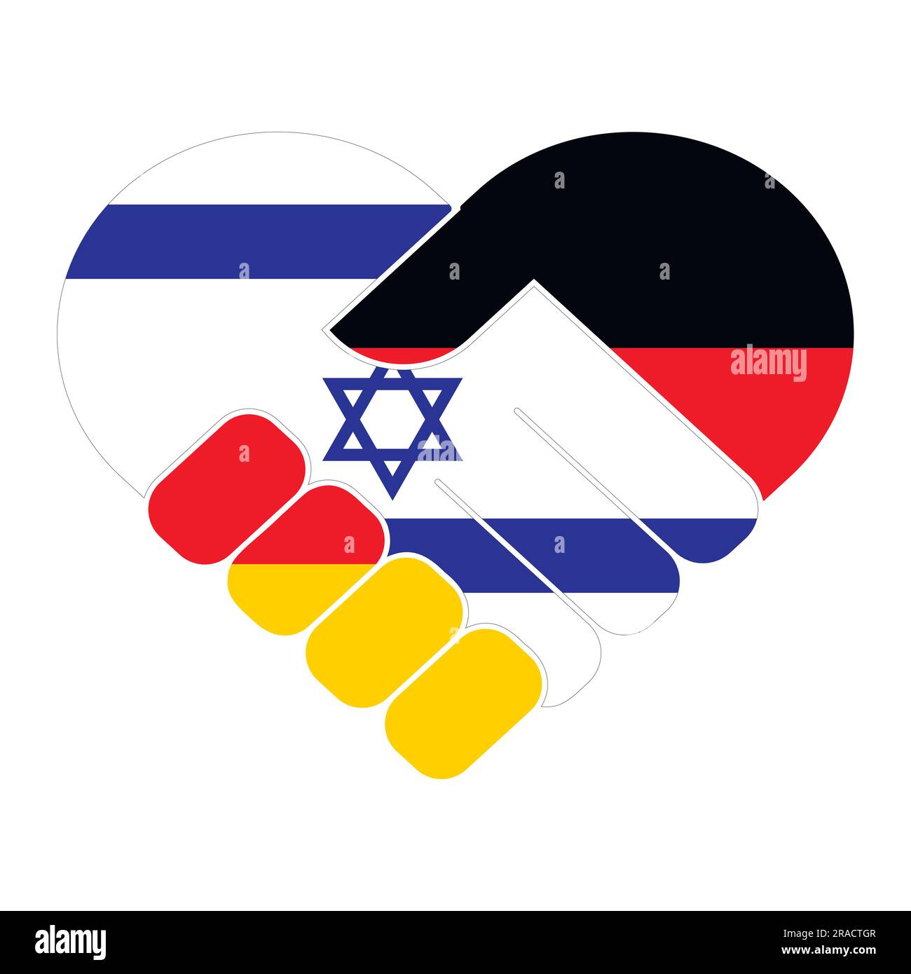 Handshake symbol in the colors of the national flags of Germany and ...