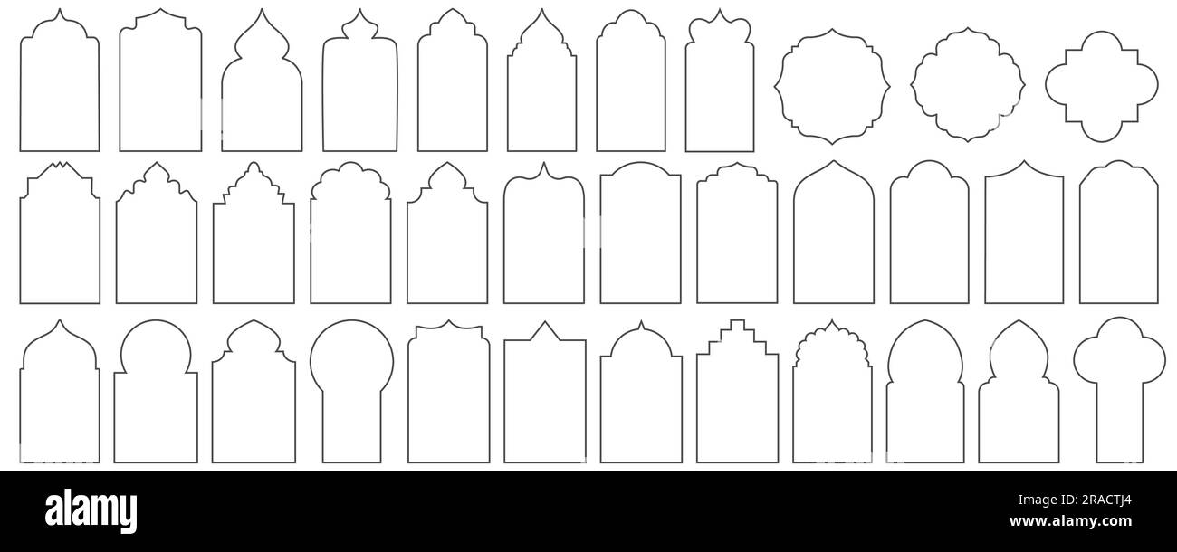 Ramadan frame shape. Islamic door window and arch design. Oriental ...