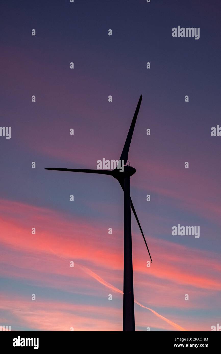 Landscape with Turbine Green Energy Electricity, Windmill for electric ...