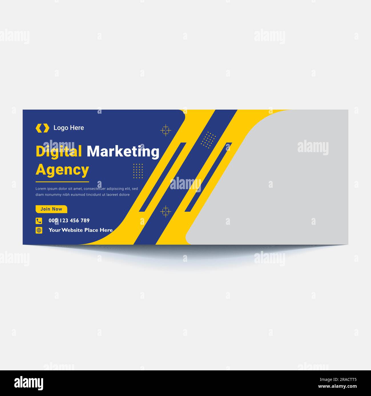 Vector hero banner of digital marketing. Marketing website header with ...