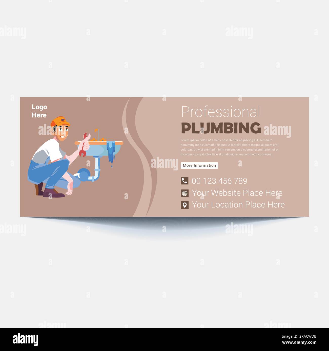 Plumbing service web banner template, Handyman service banner, cover ...
