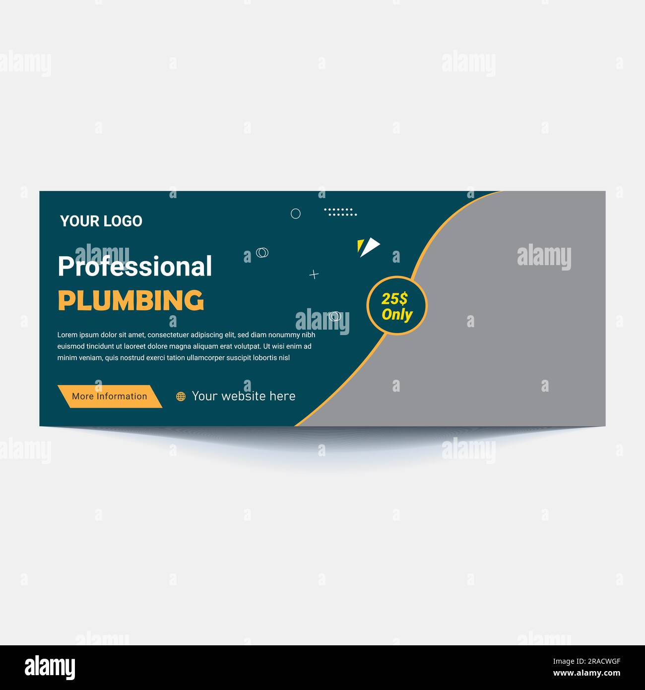 Plumbing service web banner template, Handyman service banner, cover ...