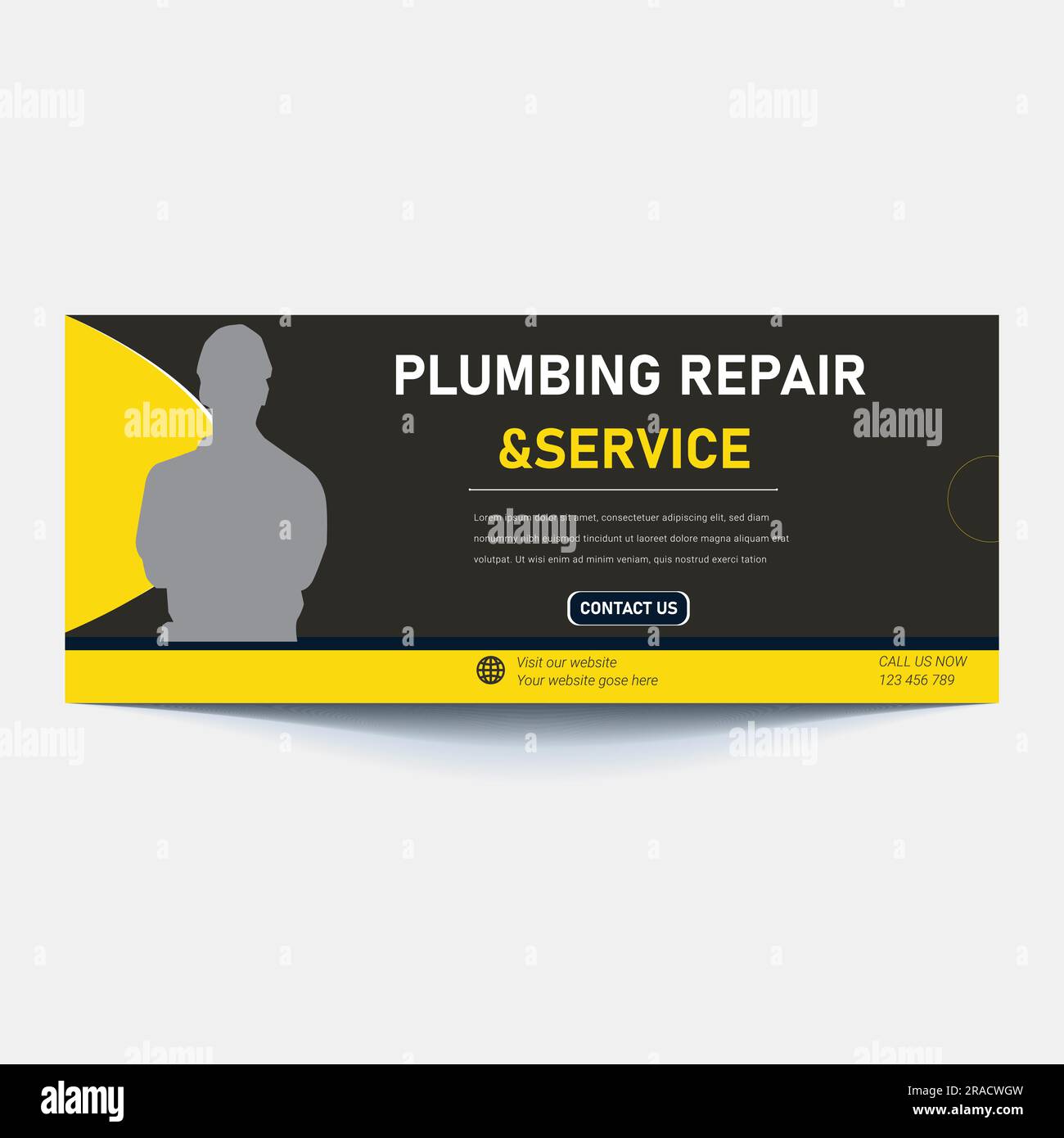Plumbing service web banner template, Handyman service banner, cover ...