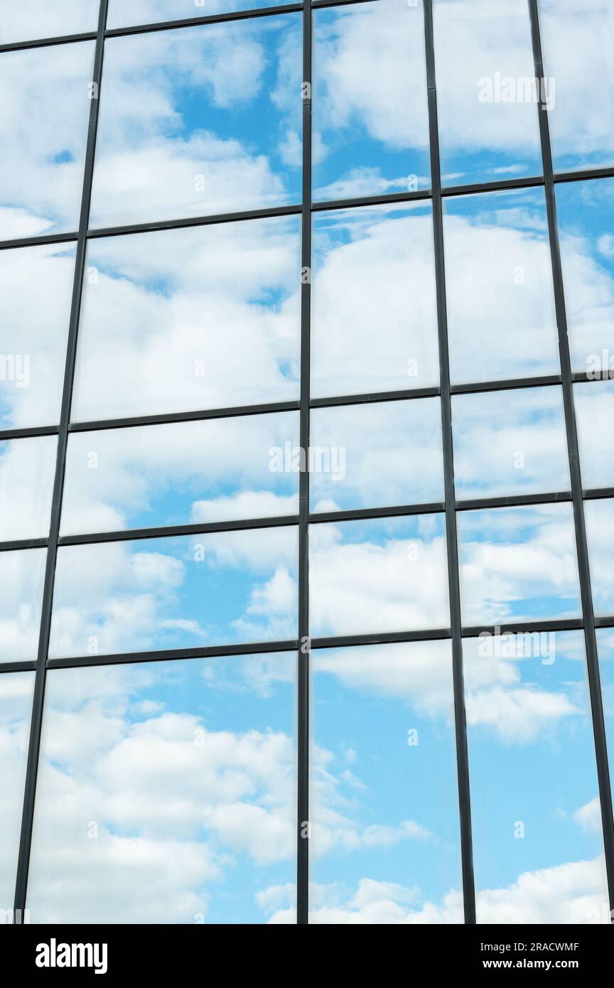 Glass facade texture of a modern office building. High tech ...