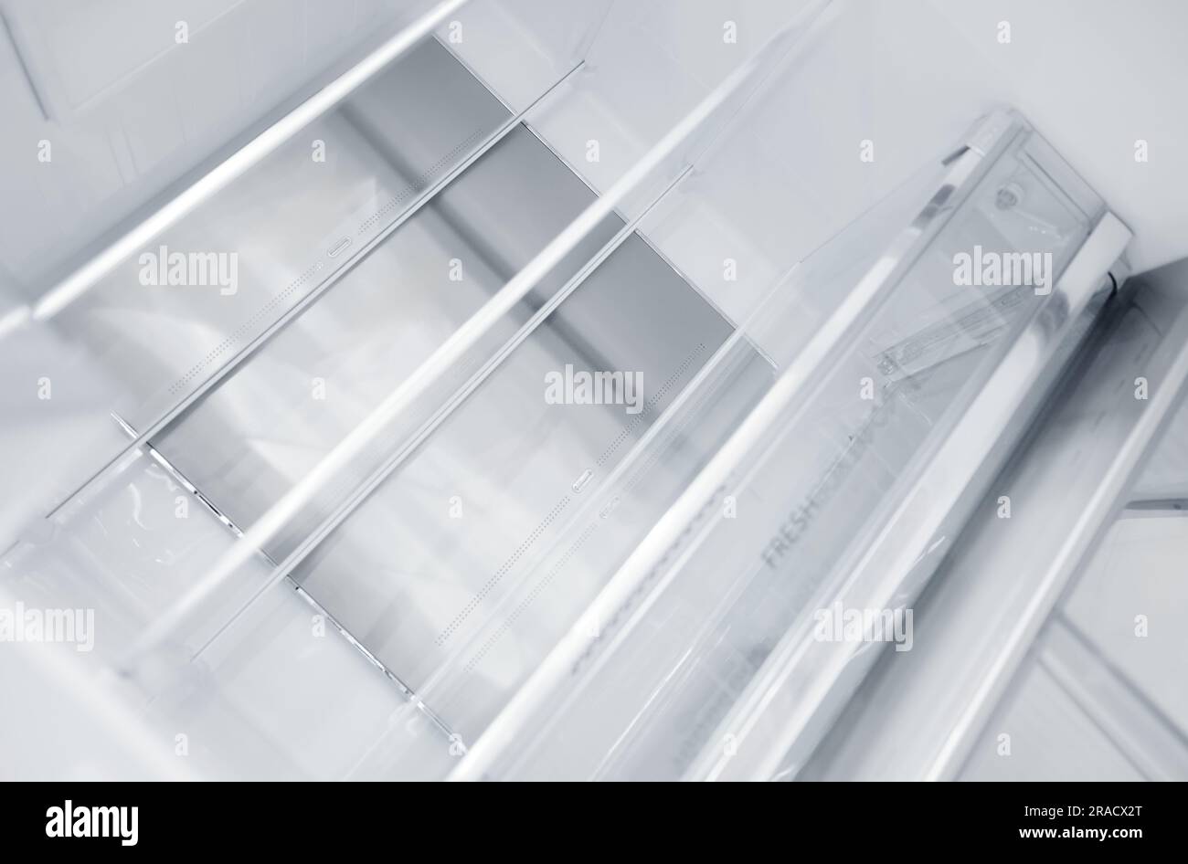 An empty refrigerator. Inside an empty, clean refrigerator, a ...