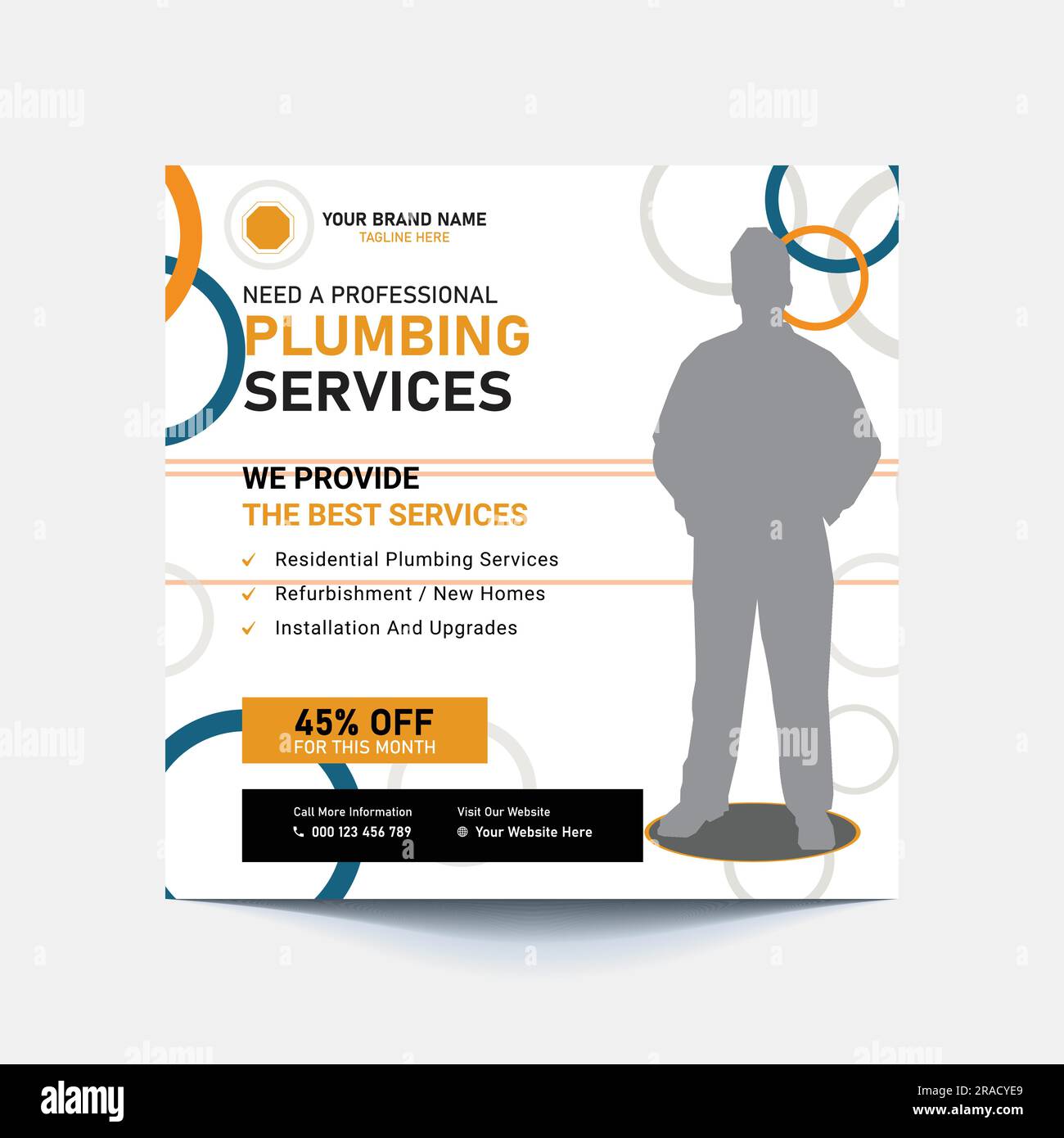 Plumbing social media post vector vectors Stock Vector Images - Alamy
