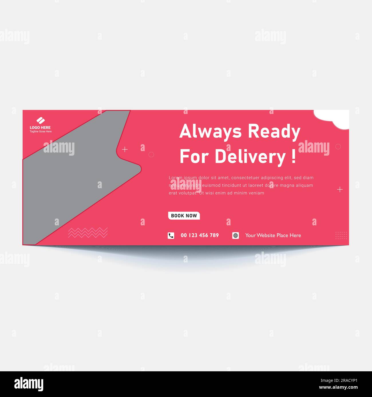 Online Delivery Service Web Banner Template. Courier on Scooter ...