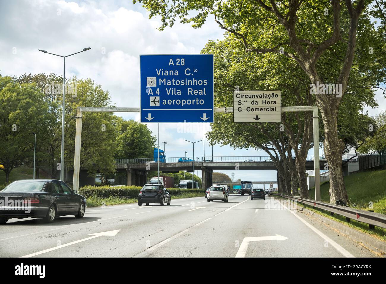 Image of section of AEP avenue, Porto - Matosinhos, Portugal. Local ...