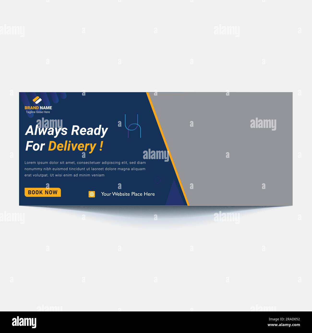 Online Delivery Service Web Banner Template. Courier on Scooter ...