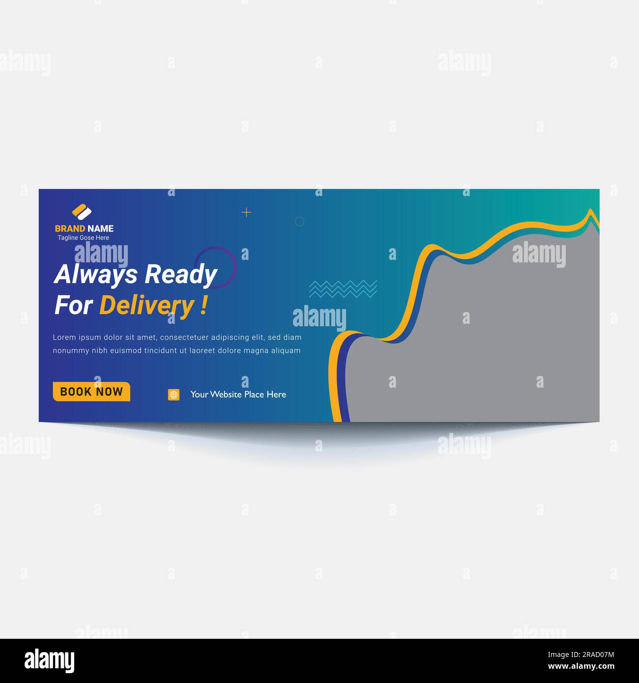 Online Delivery Service Web Banner Template. Courier on Scooter ...
