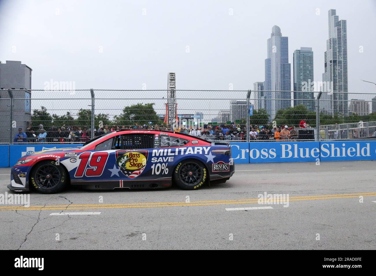 The race cars do laps on the course of the NASCAR Cup Series Chicago ...
