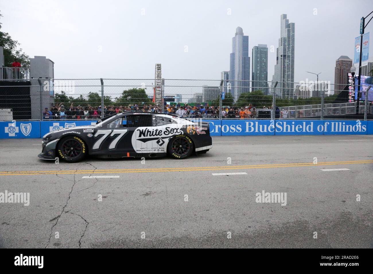 The race cars do laps on the course of the NASCAR Cup Series Chicago ...