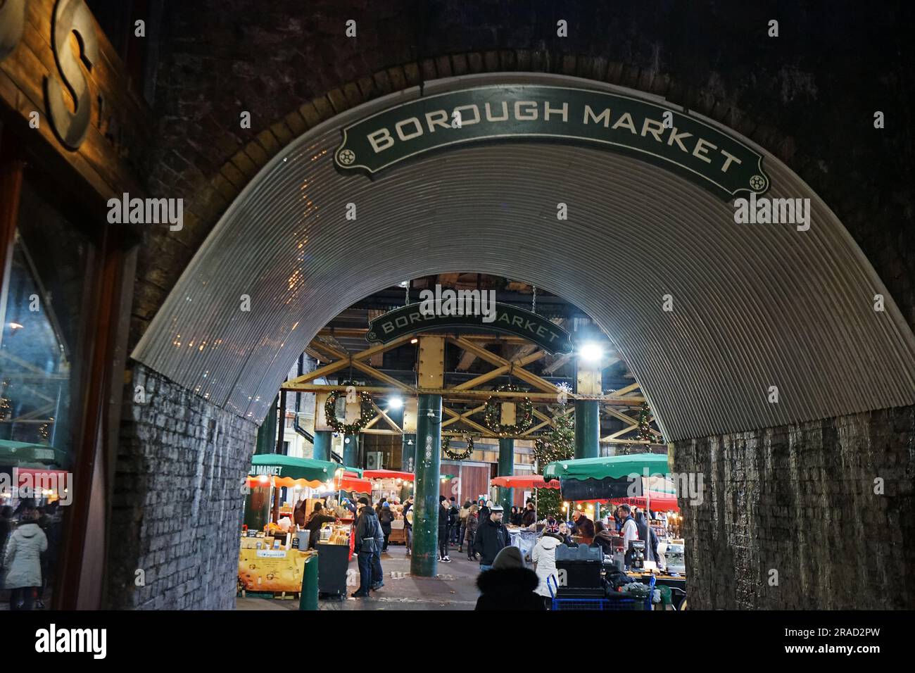 Exterior European decoration and architecture of 'Borough market' , one ...