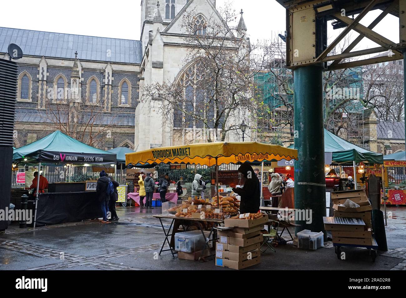 Exterior European decoration and architecture of 'Borough market' , one ...