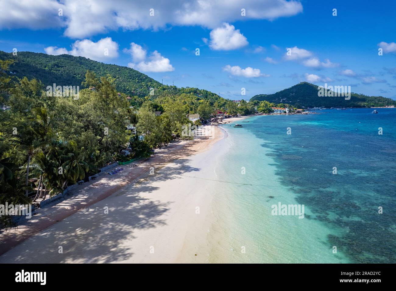 Aerial view of Sairee Beach or Sai Ri Beach in koh Tao, Thailand Stock ...