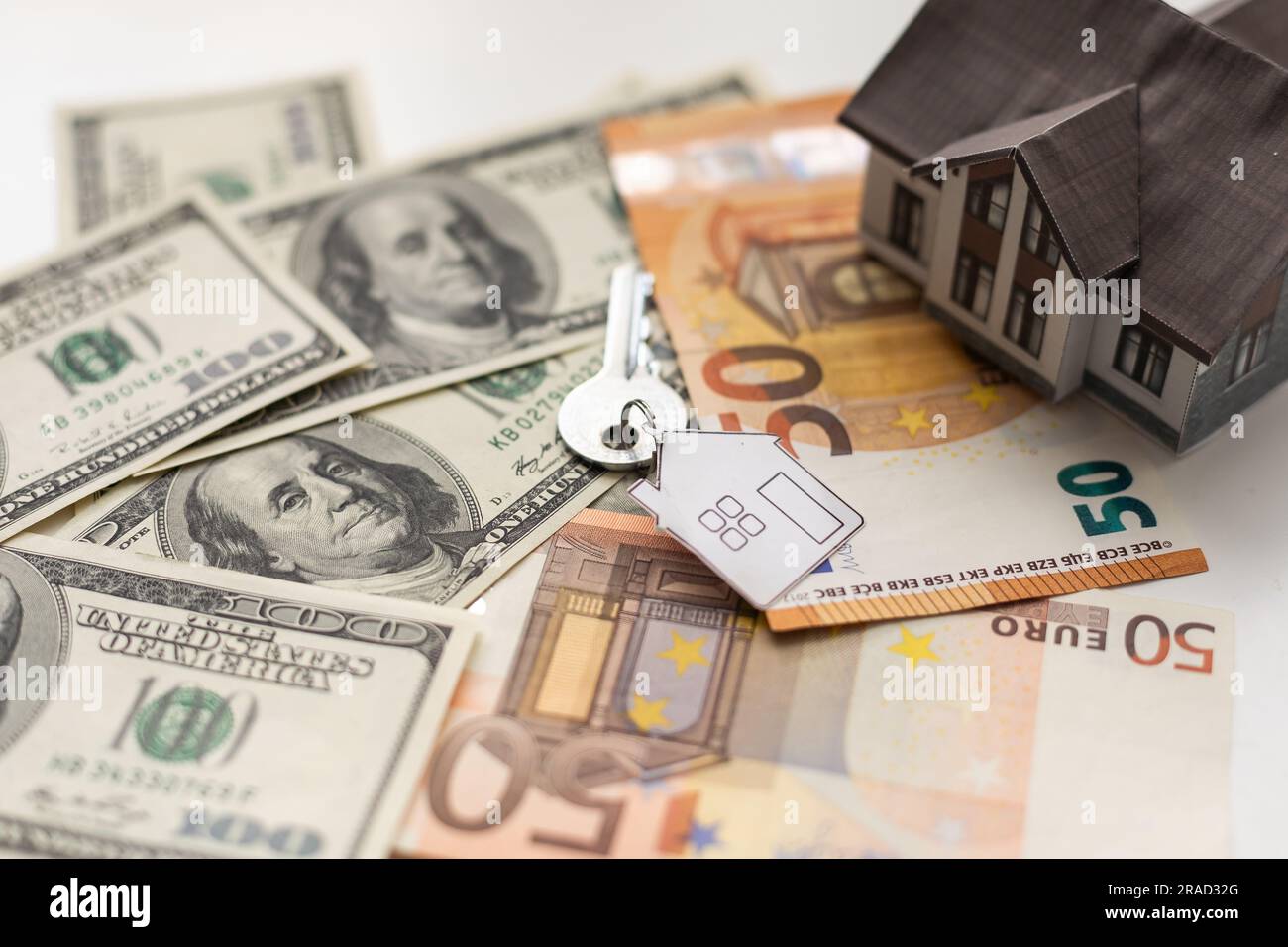 Small Model House and Keys on Newly Designed U.S. One Hundred Dollar ...