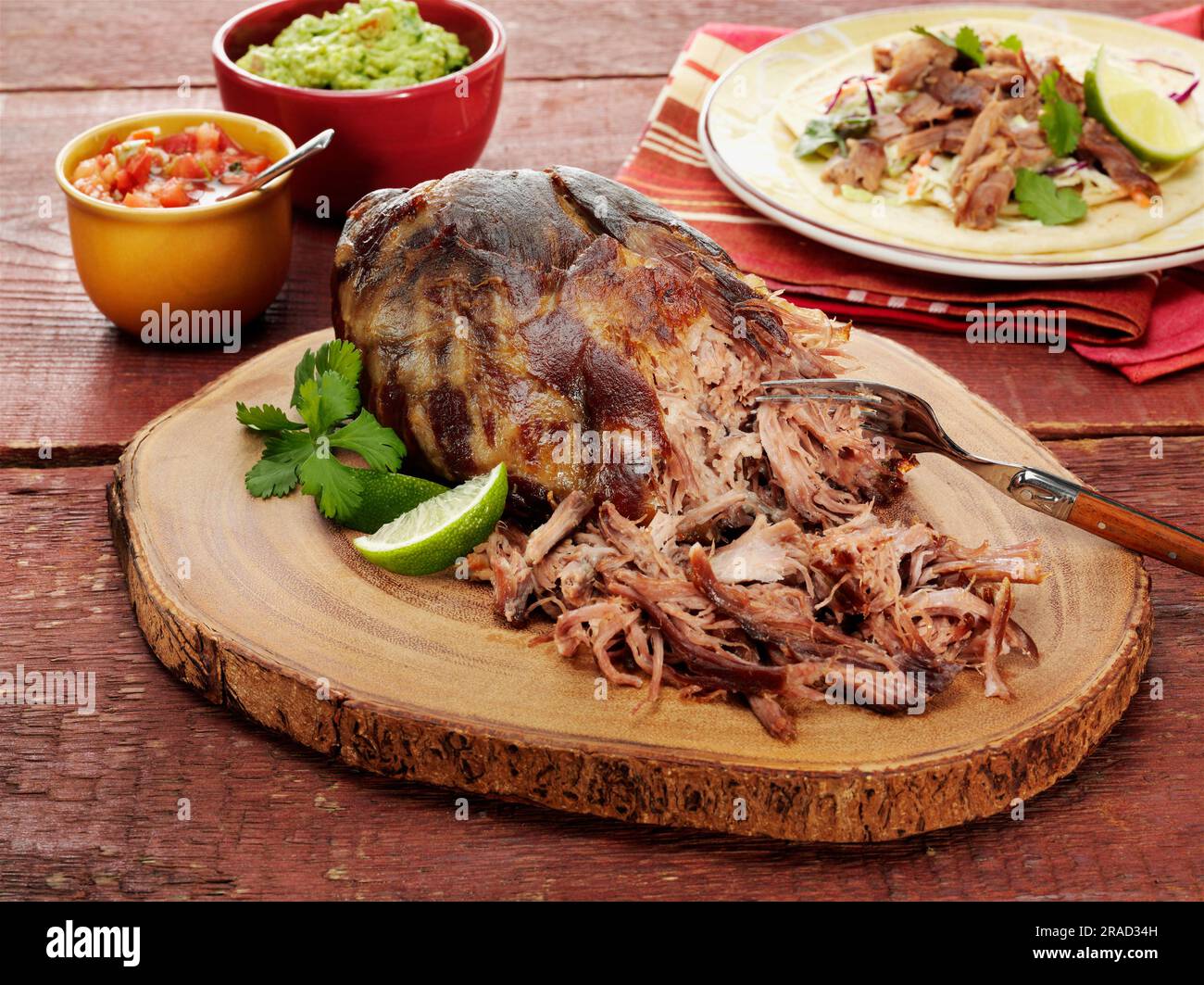 Roasted pork shoulder for Pulled Pork Stock Photo - Alamy
