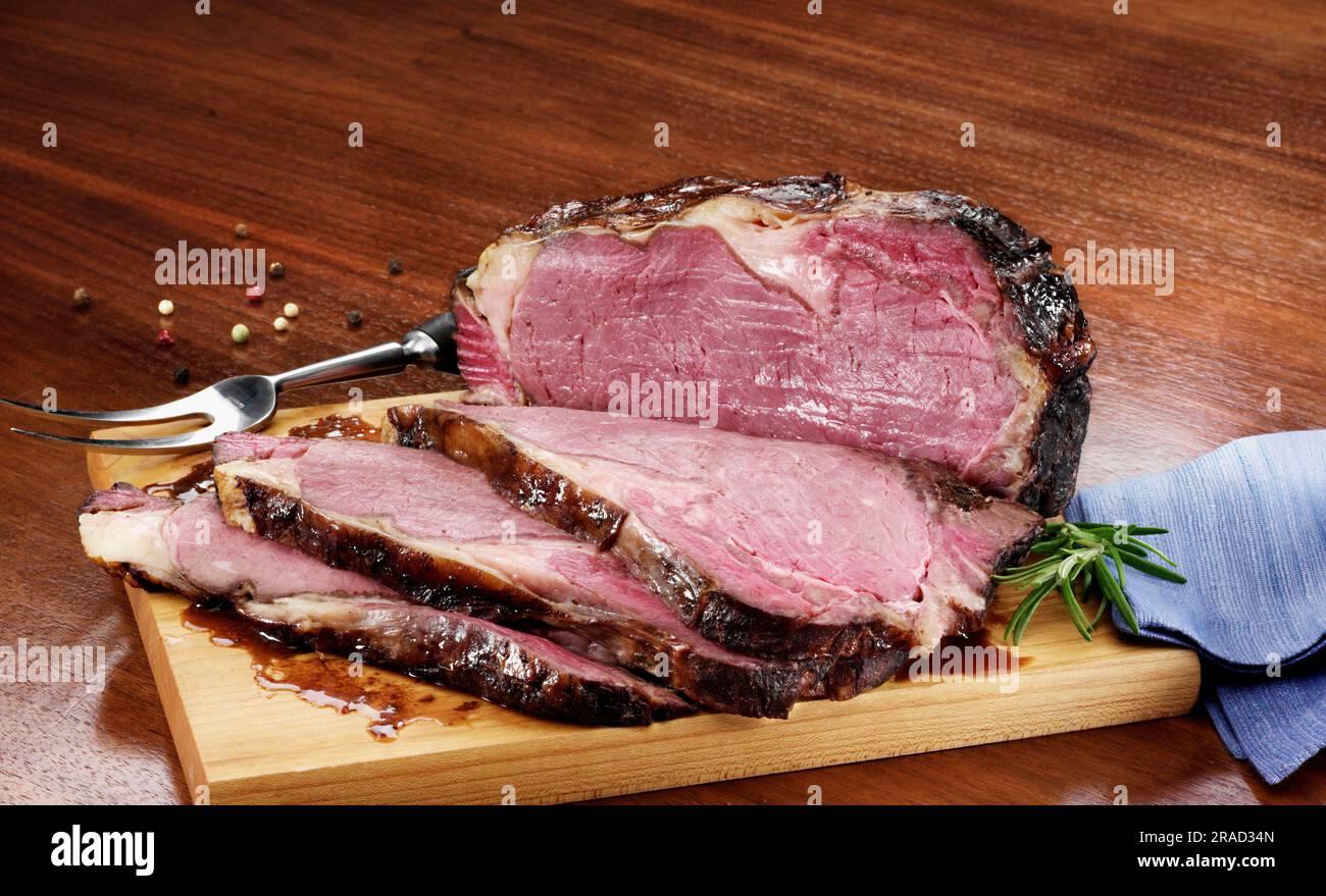 Roast prime rib Stock Photo - Alamy