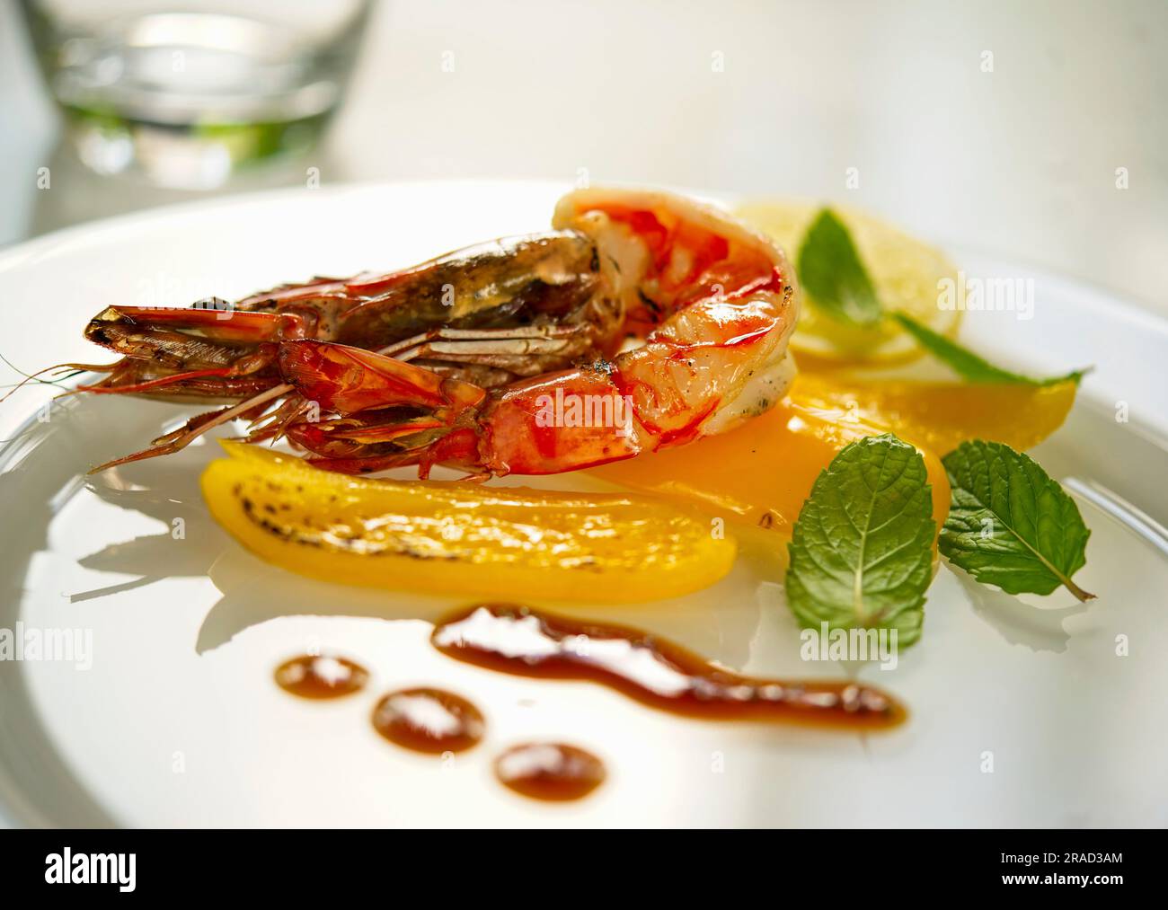 Prawn with yellow pepper Stock Photo - Alamy