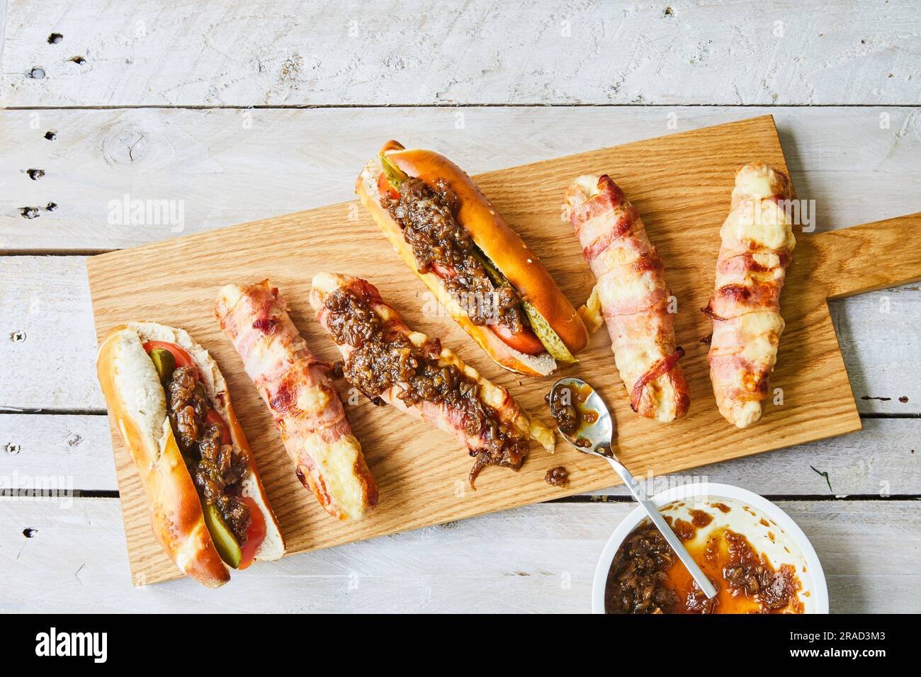 Hot dogs with minced meat Stock Photo - Alamy
