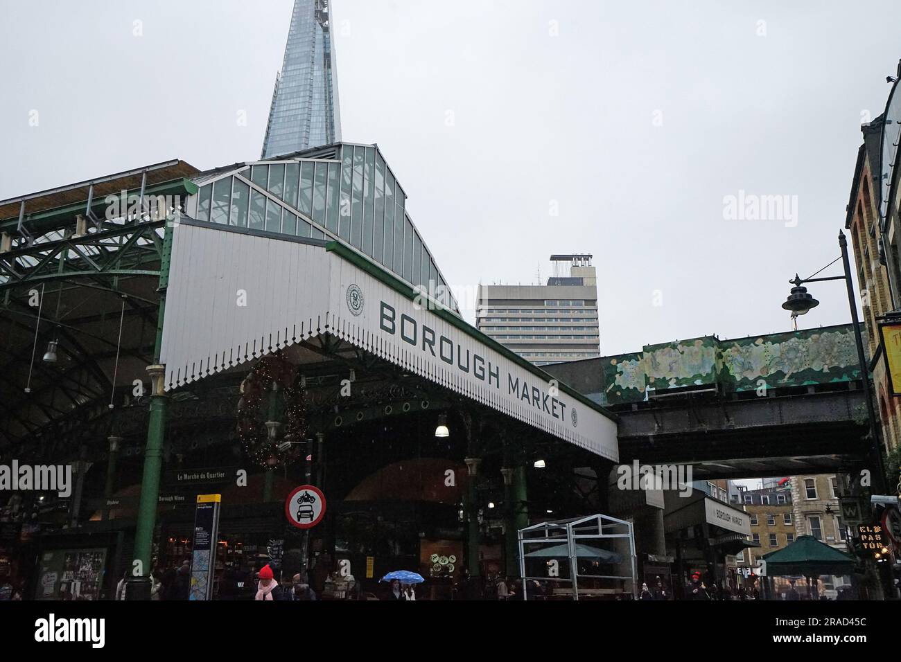 Exterior European decoration and architecture of 'Borough market' , one ...