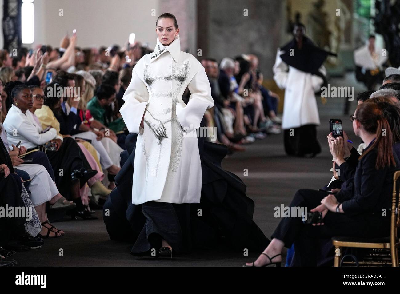 A model wears a creation for the Schiaparelli Haute Couture Fall/Winter ...