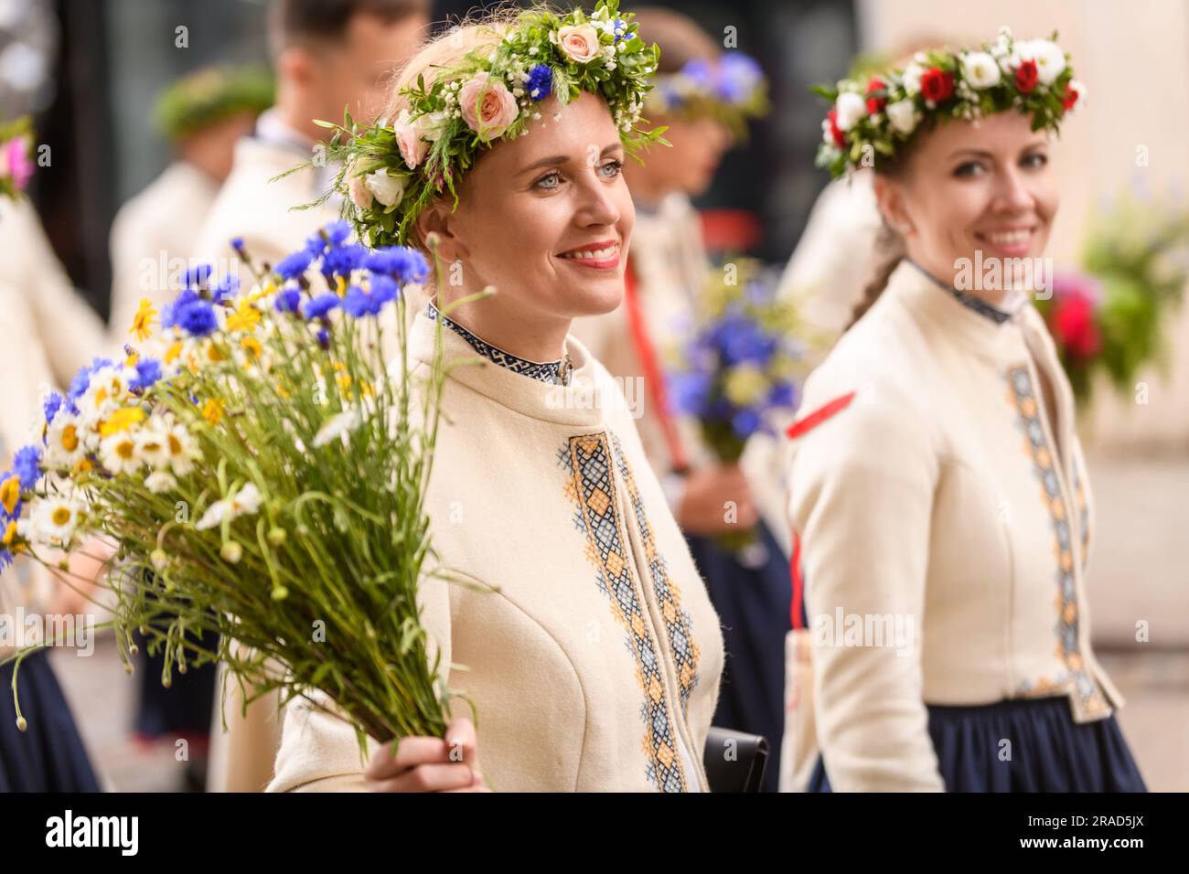 RIGA, LATVIA. 2nd July 2023. Parade of festival participants. XXVII ...
