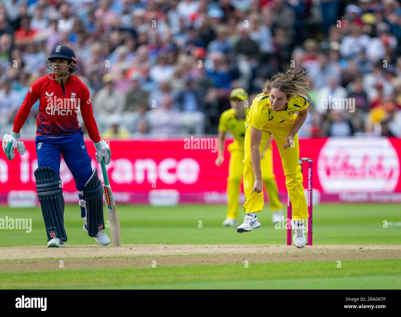 Australia's Darcie Brown bowling in the First Vitality IT20 between ...