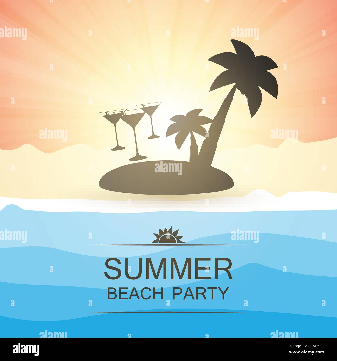 Summer Beach Party Background - Beach, Sunshine, Sand and an Island ...