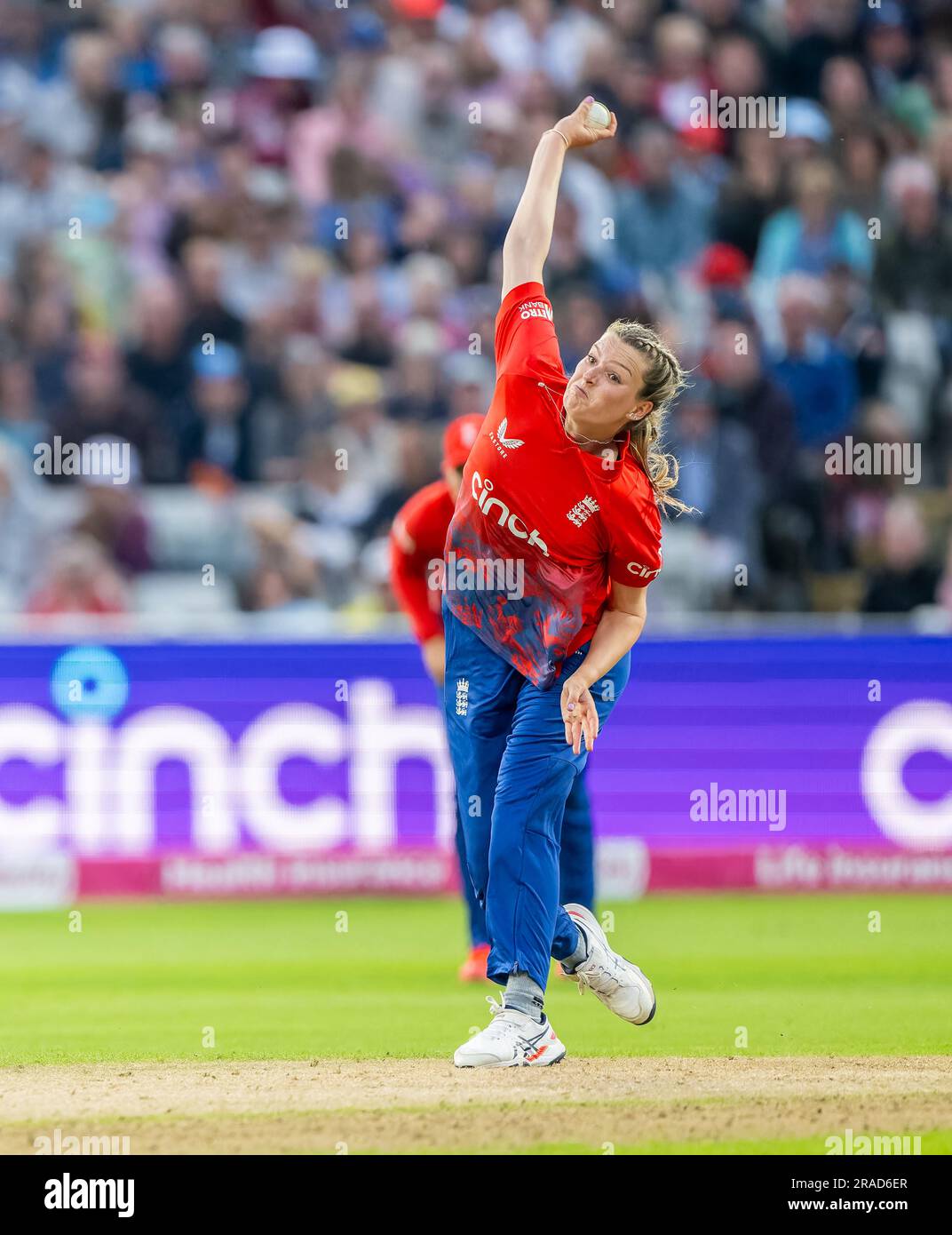 England's Lauren Bell bowling in the First Vitality IT20 between ...
