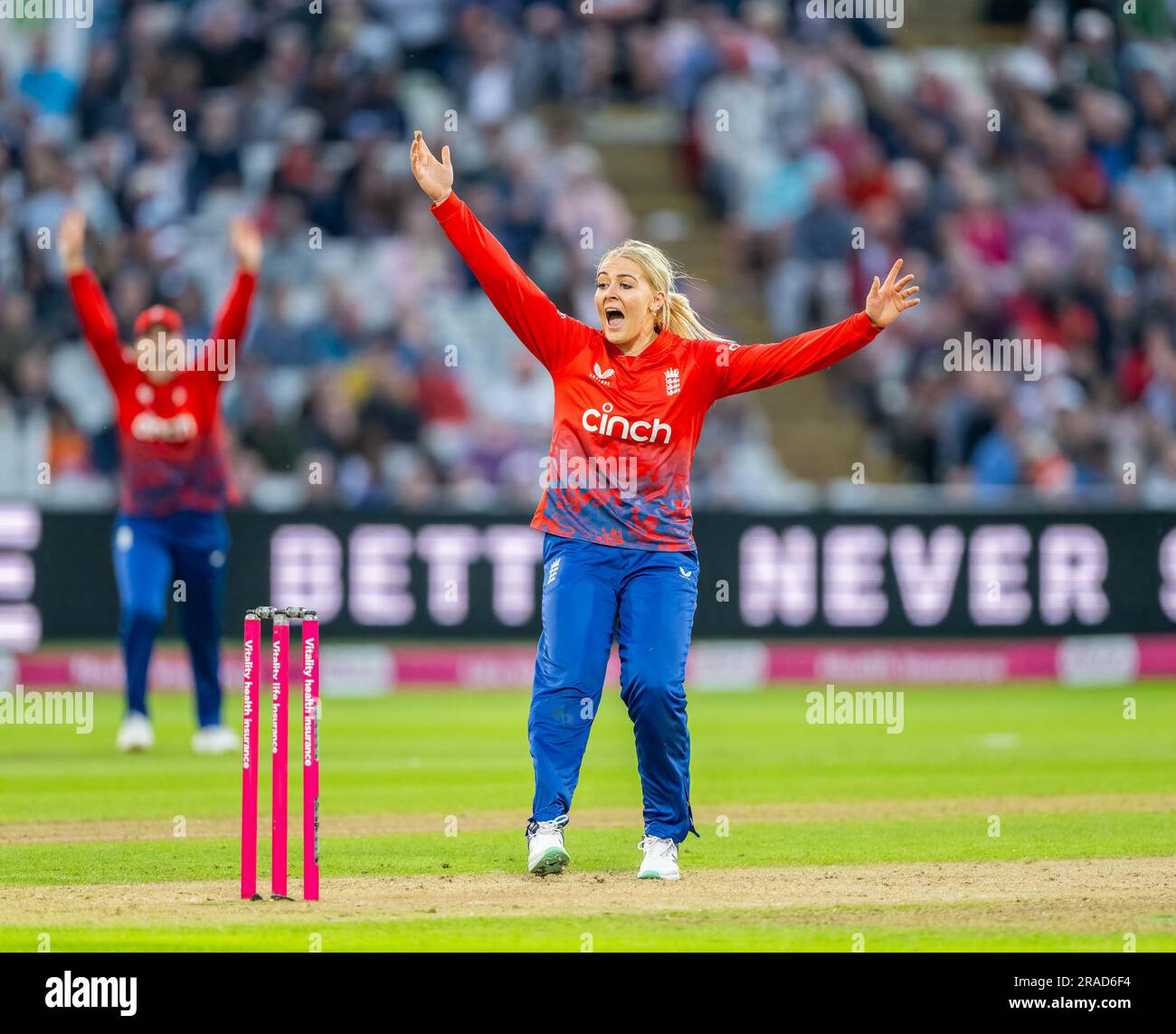 England's Sarah Glenn gets the wicket of Ashleigh Gardner in the First ...