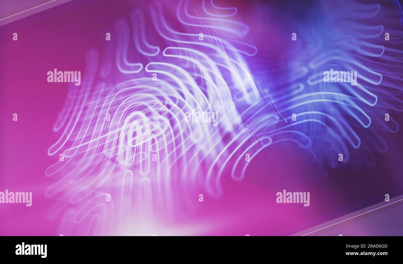 Fingerprint cyber biometric id security and identity and privacy symbol ...