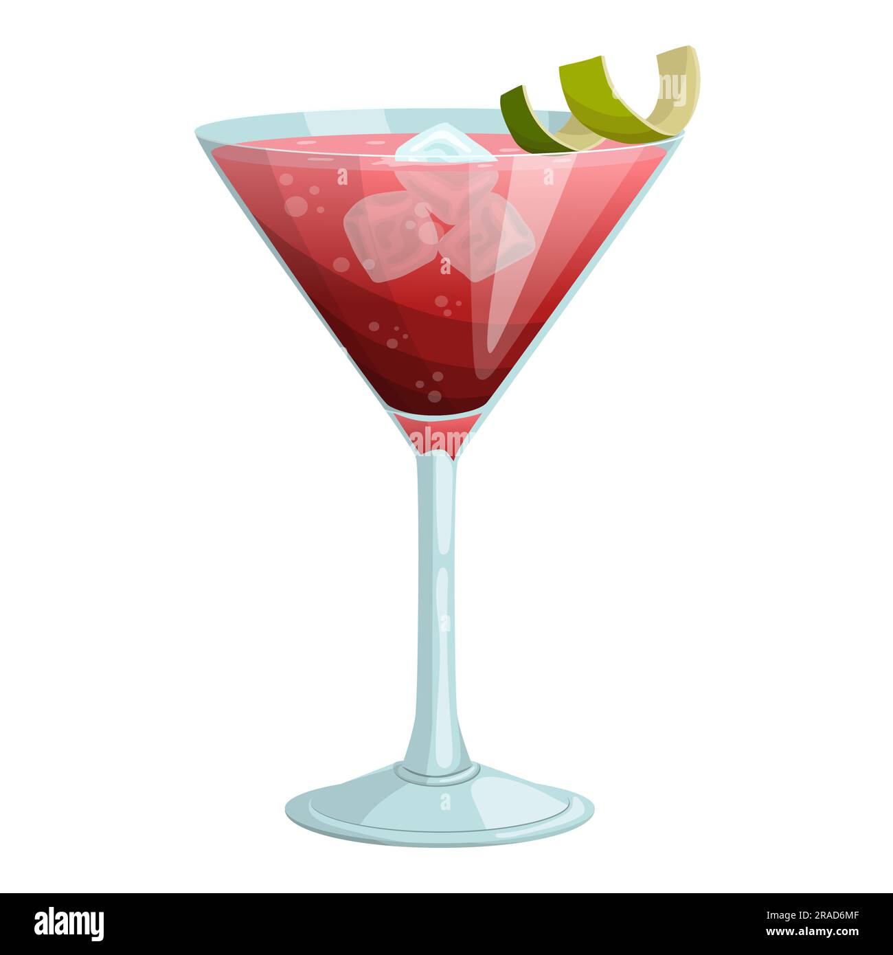 The cocktail is cosmopolitan. vector illustration on a white background ...