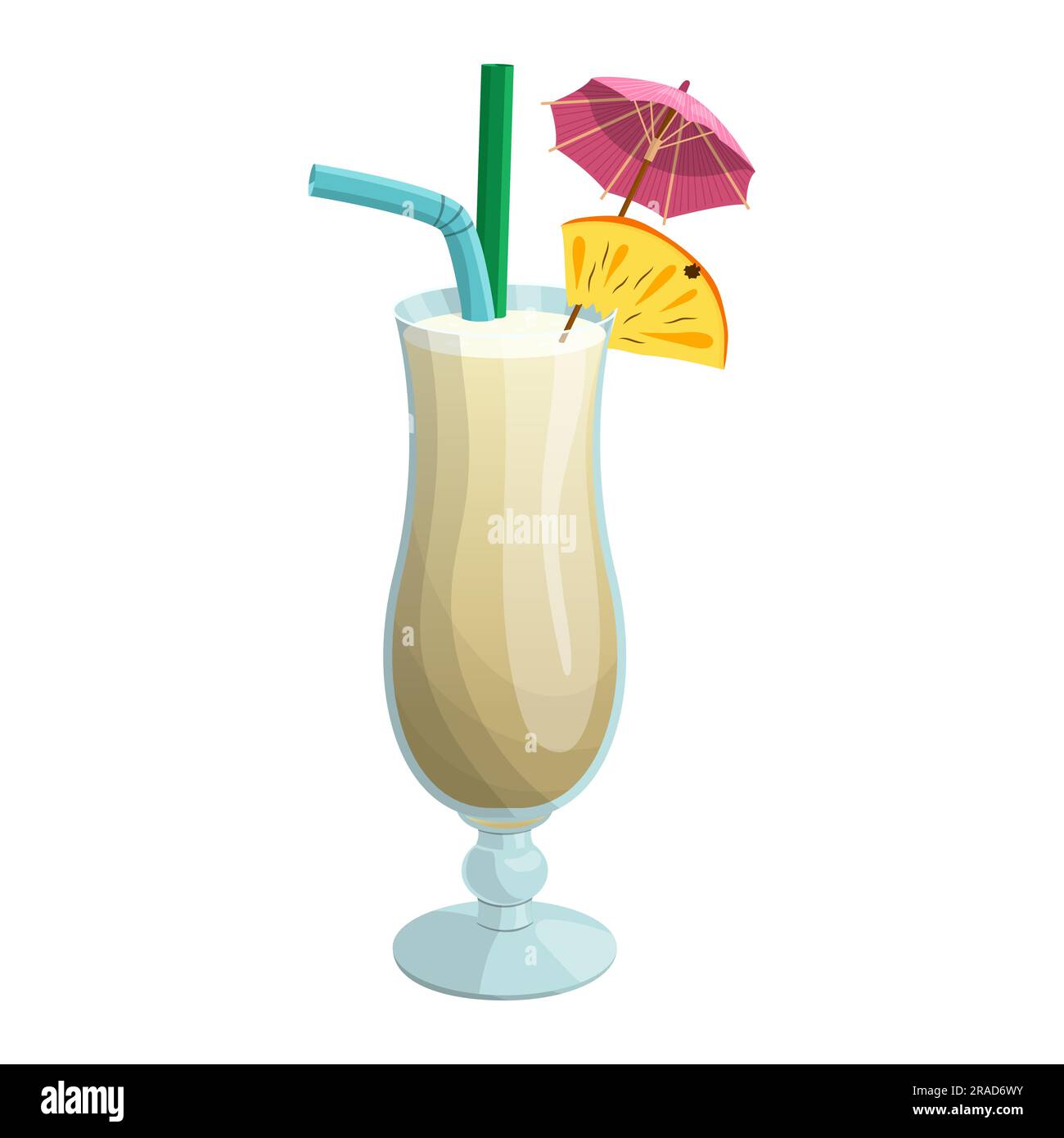 Pina colada cocktail . vector illustration on a white background Stock ...