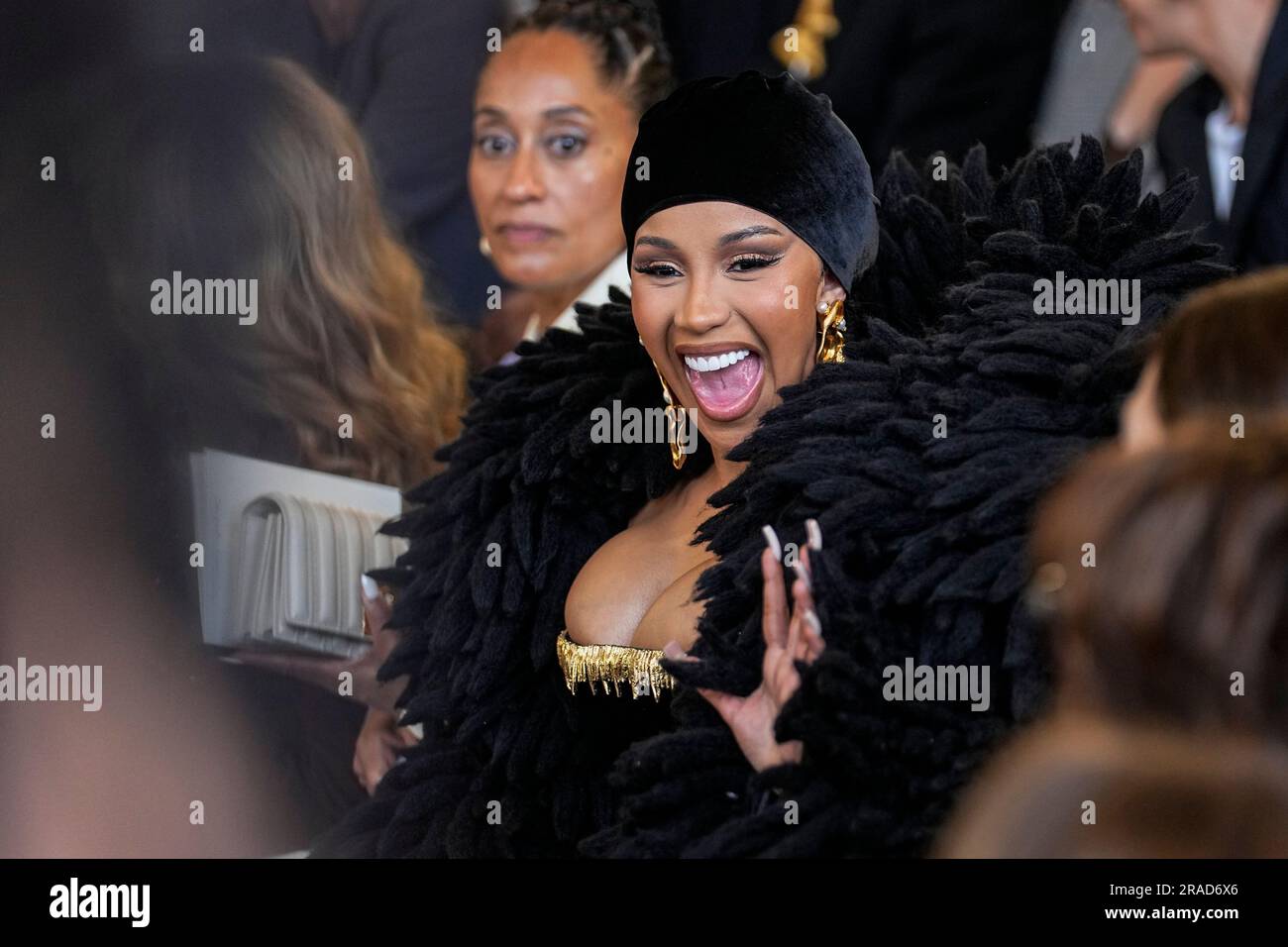 Cardi B attends the Schiaparelli Haute Couture Fall/Winter 2023-2024 ...