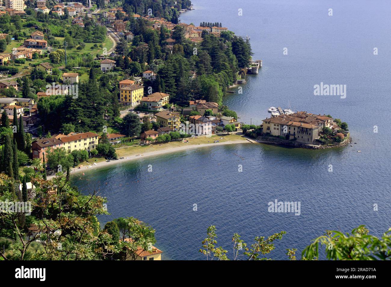 Lierna's castle spotted from the Wanderer trail, Lake Como Stock Photo ...