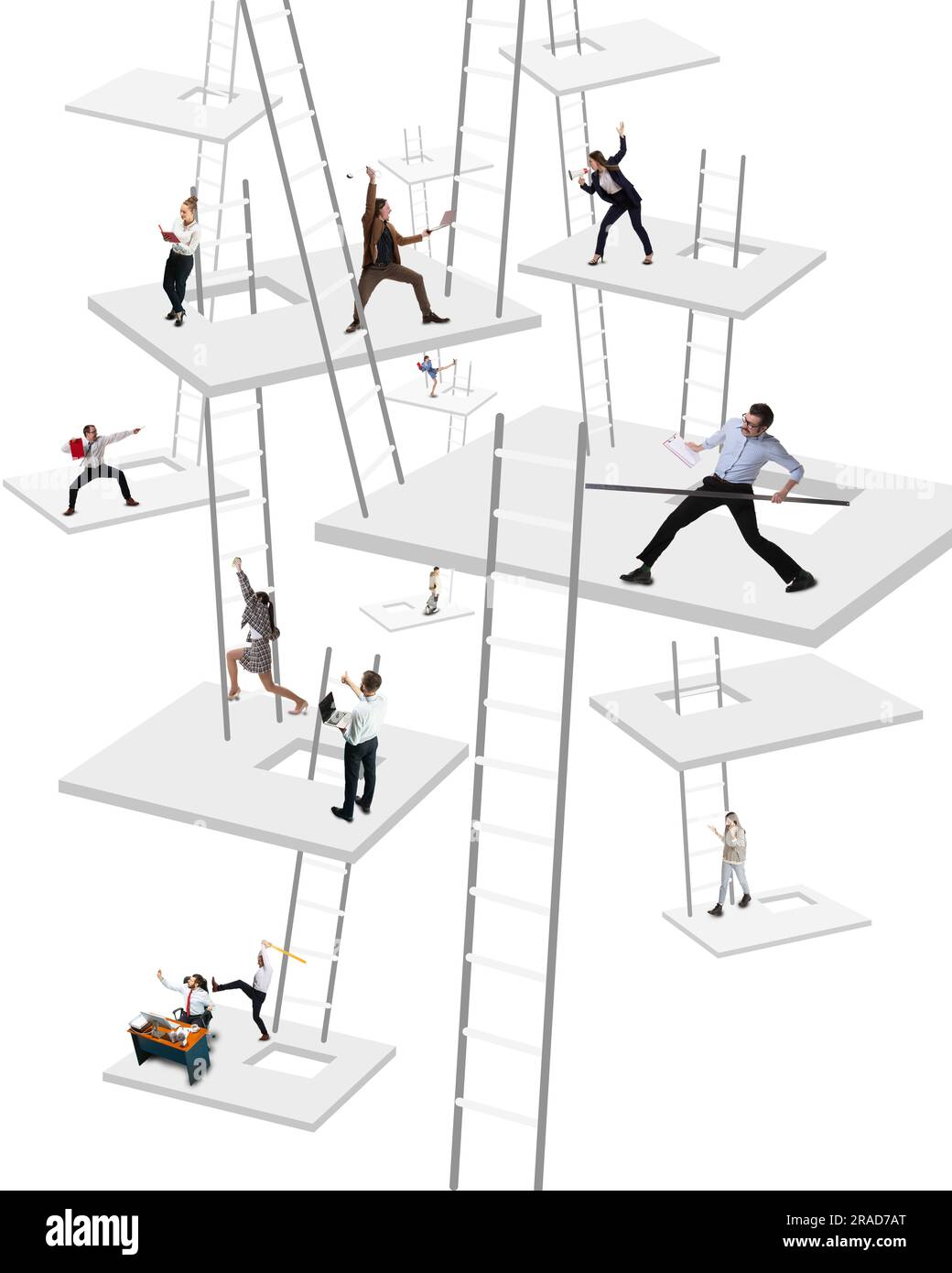 Creative collage. Diversity of emotions and lifestyle. People ...